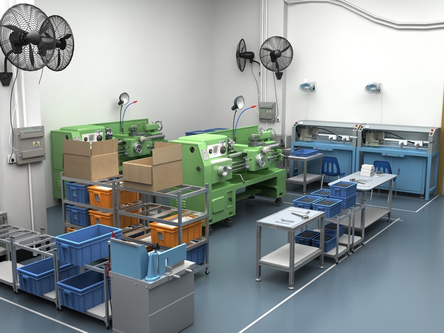 Factory Interior Scene 3D Model - TurboSquid 1392693