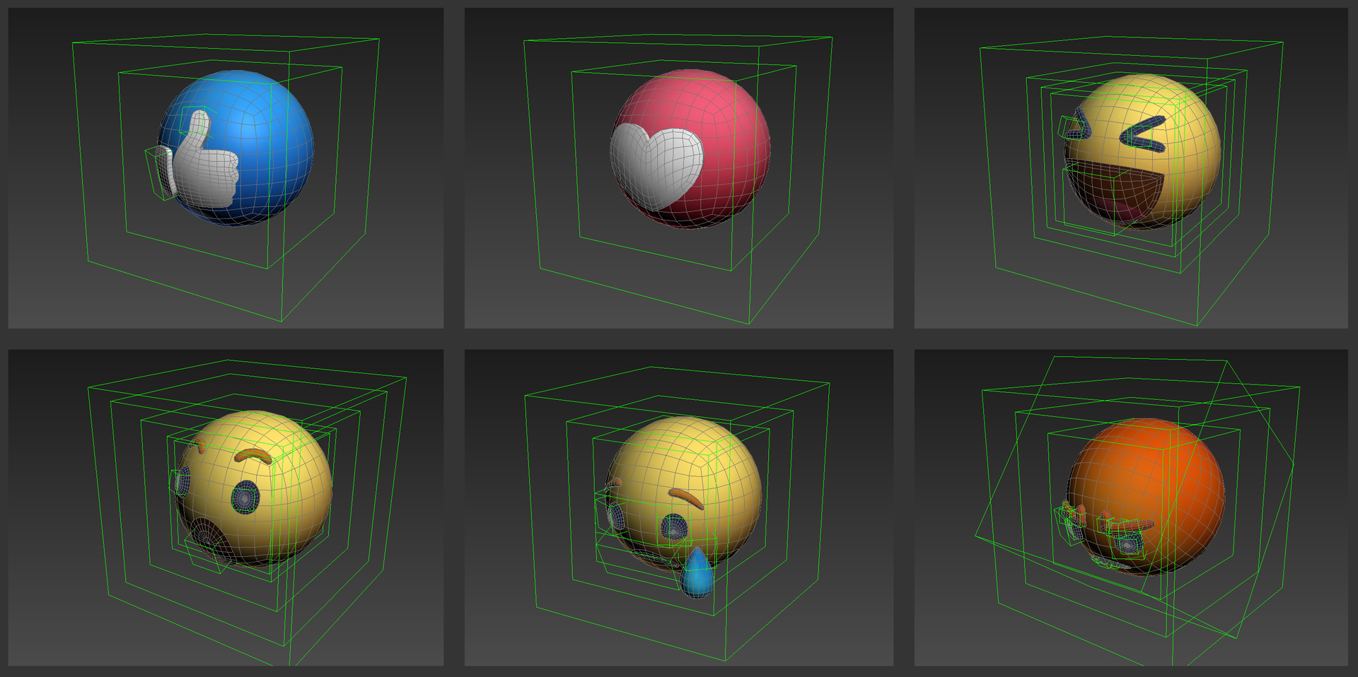 Facebook reaction button pack model - TurboSquid 1418530