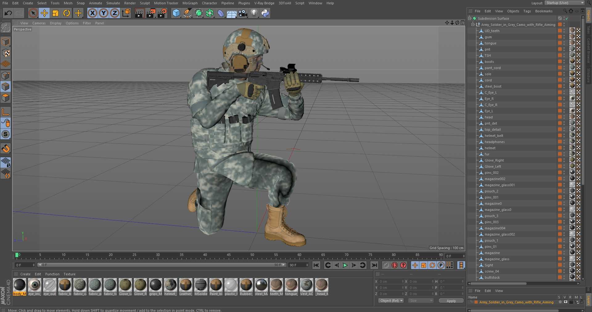 3D Army Soldier In Grey Camo With Rifle Aiming Model - TurboSquid 2272715