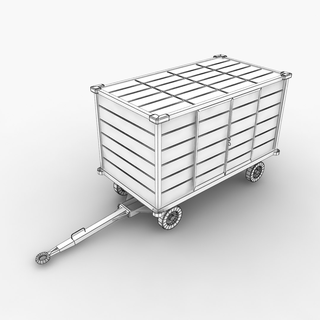 3d Airport Baggage Carts