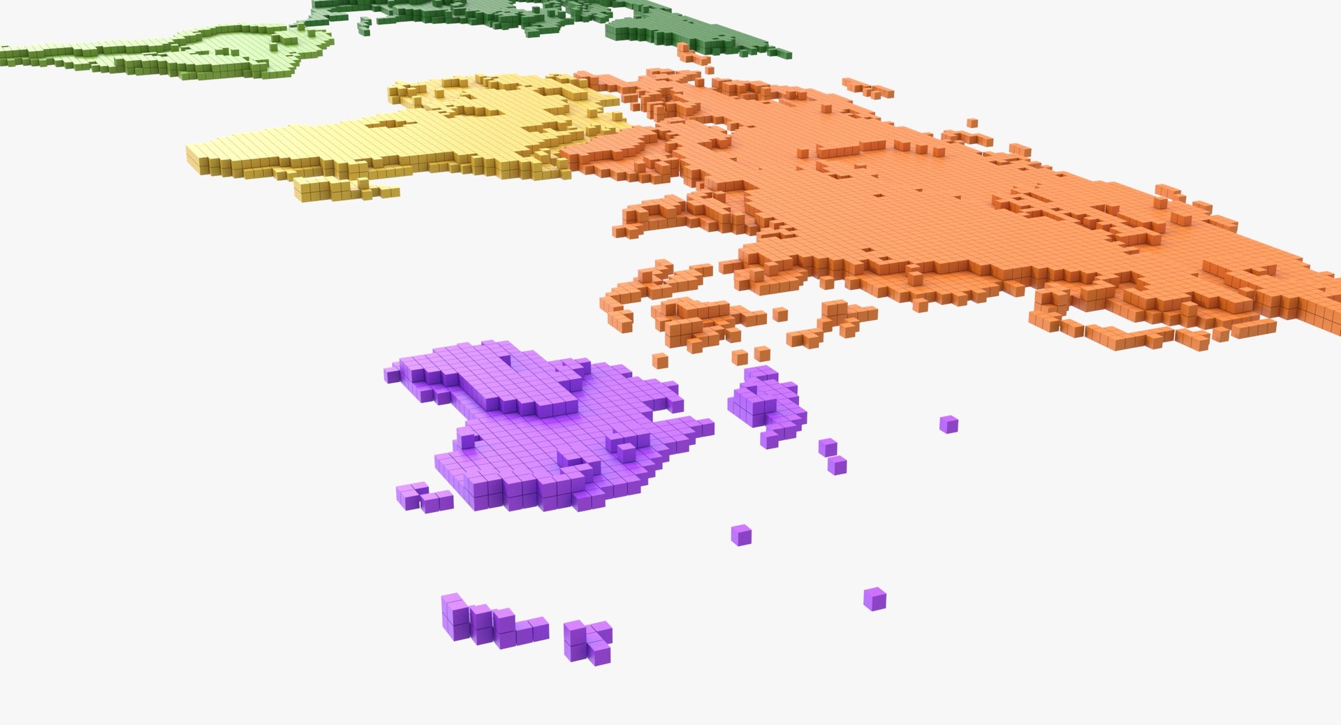 Voxel World Map 3D Model - TurboSquid 2317790