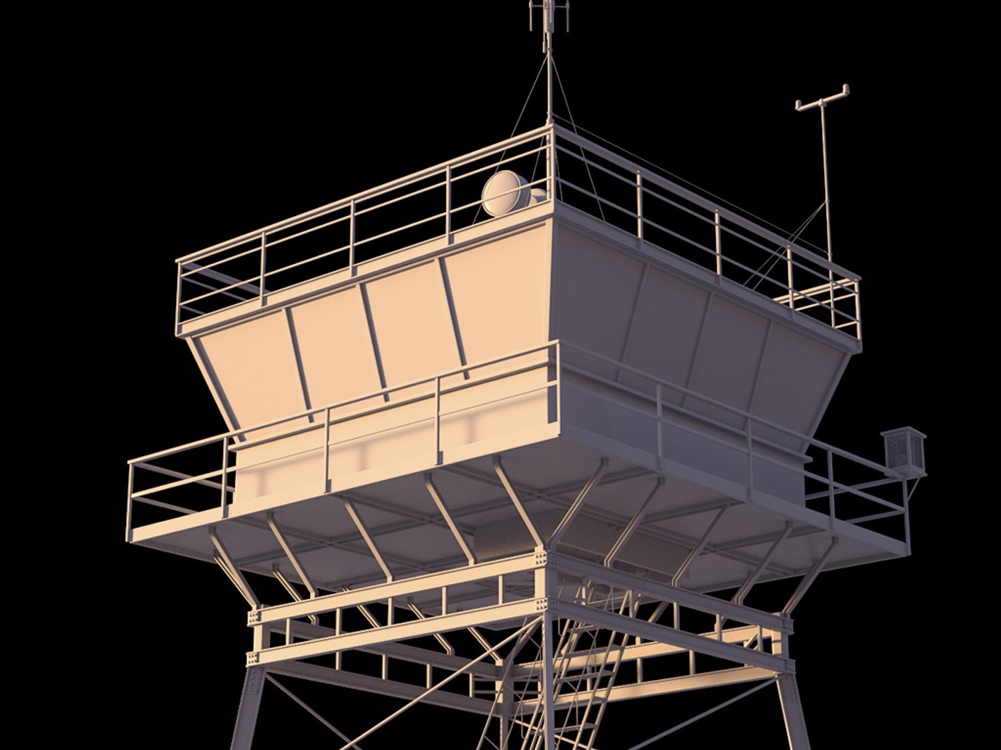Traffic Control Tower 3d Max