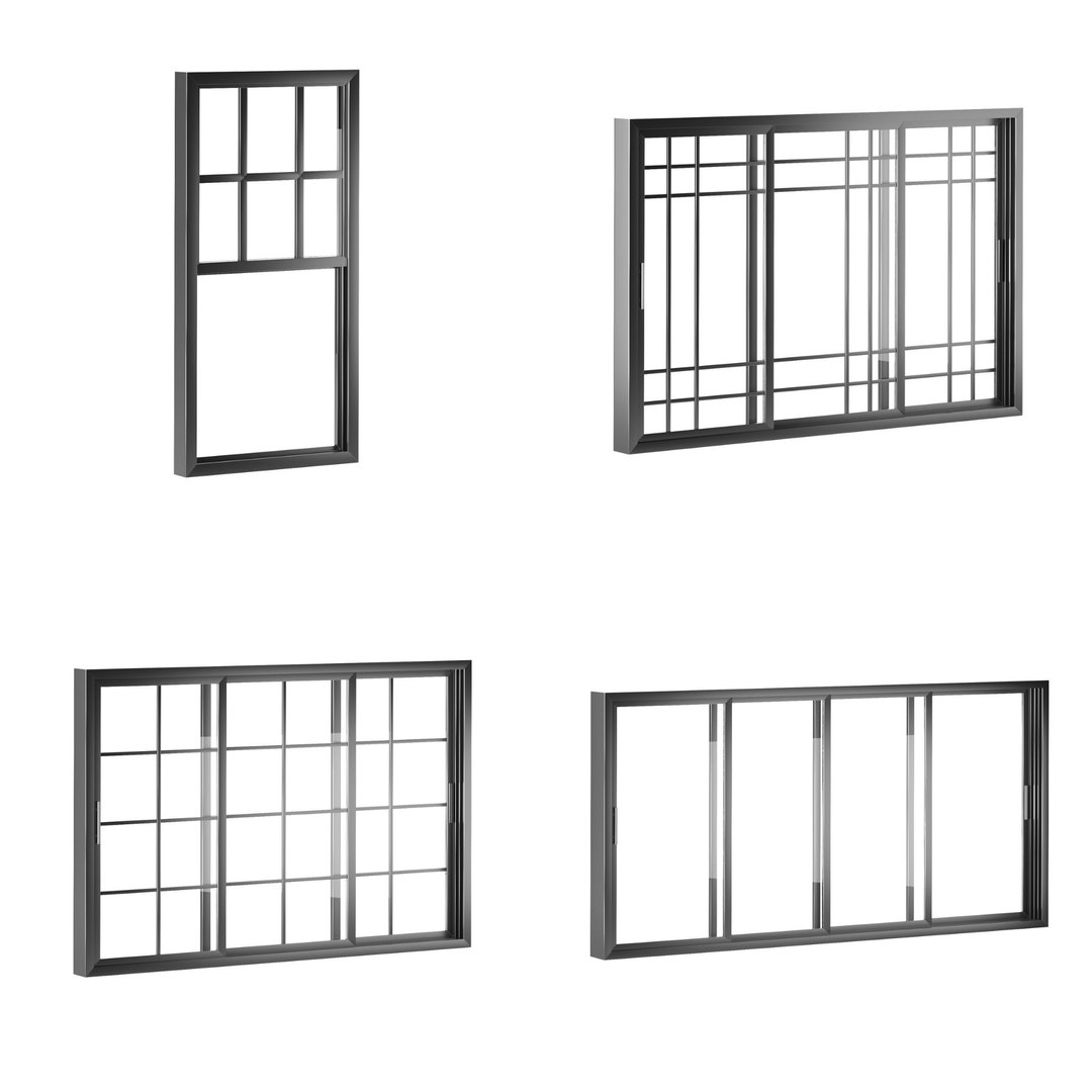 3d Aluminum Sliding Windows Turbosquid 1817386