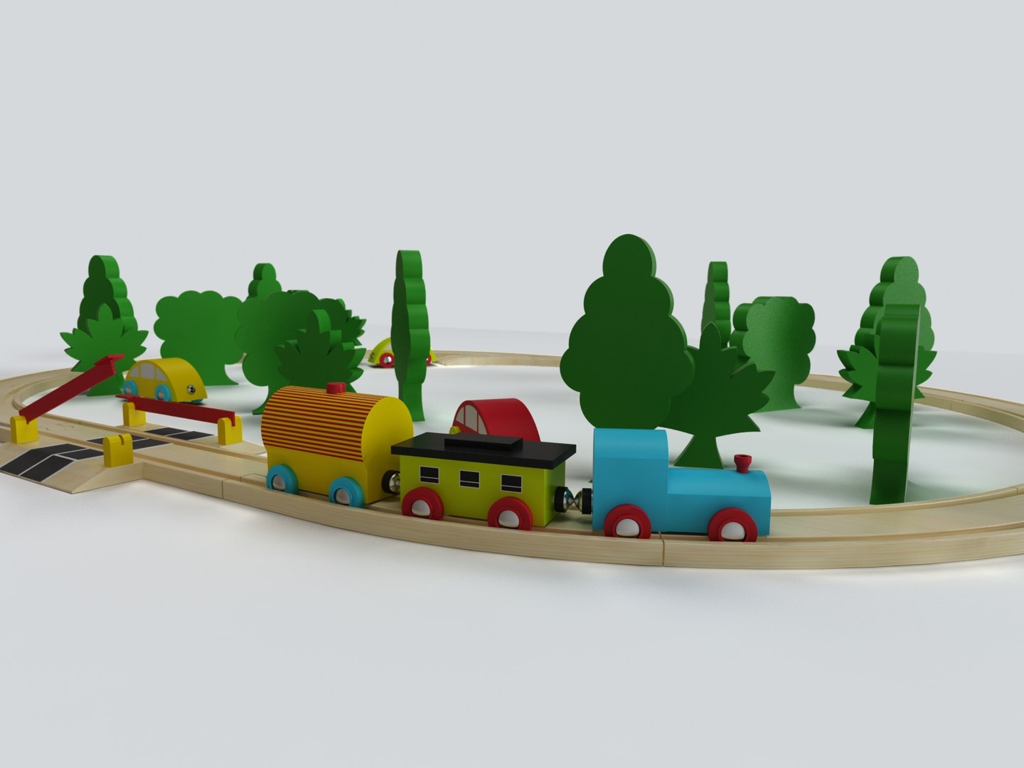 3d model toy train set