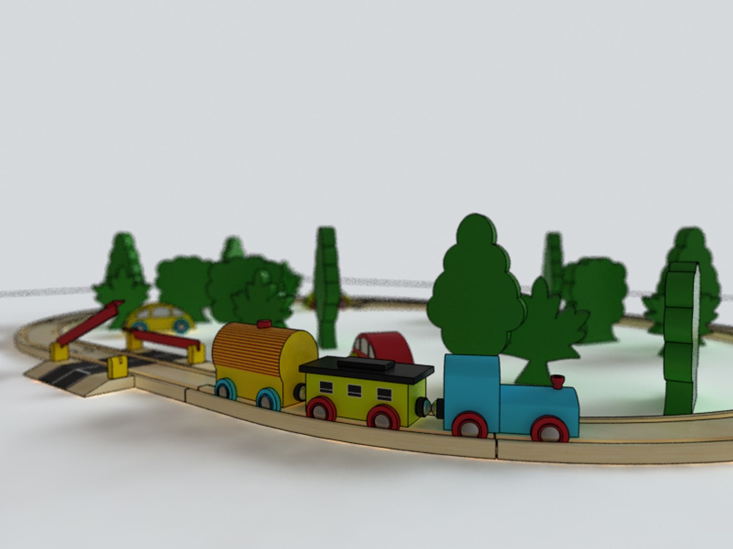 3d model toy train set