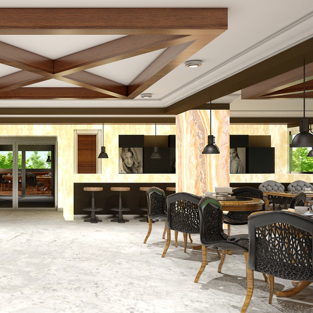 Restaurant Interior 3D Model - TurboSquid 1428031
