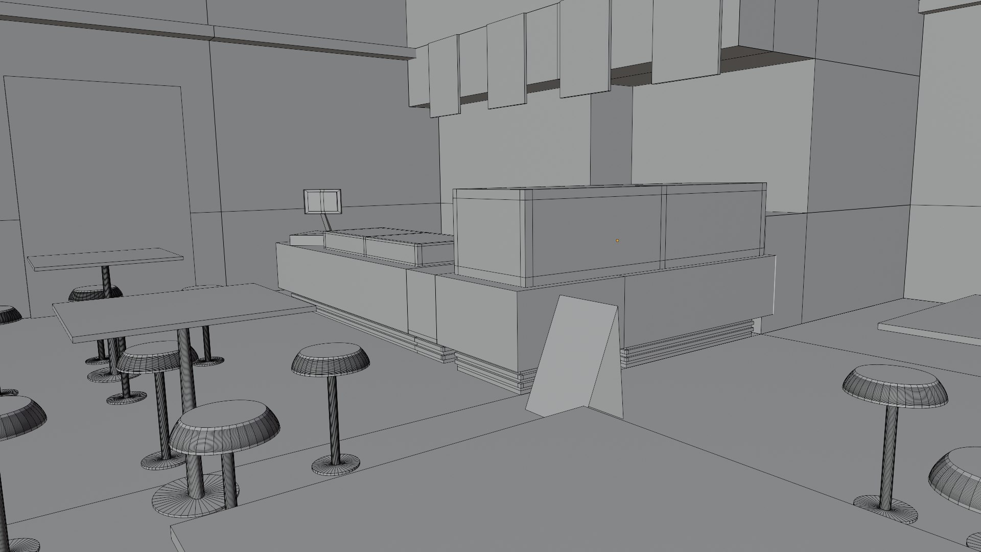 3D Cafe Interior Model - TurboSquid 2132131