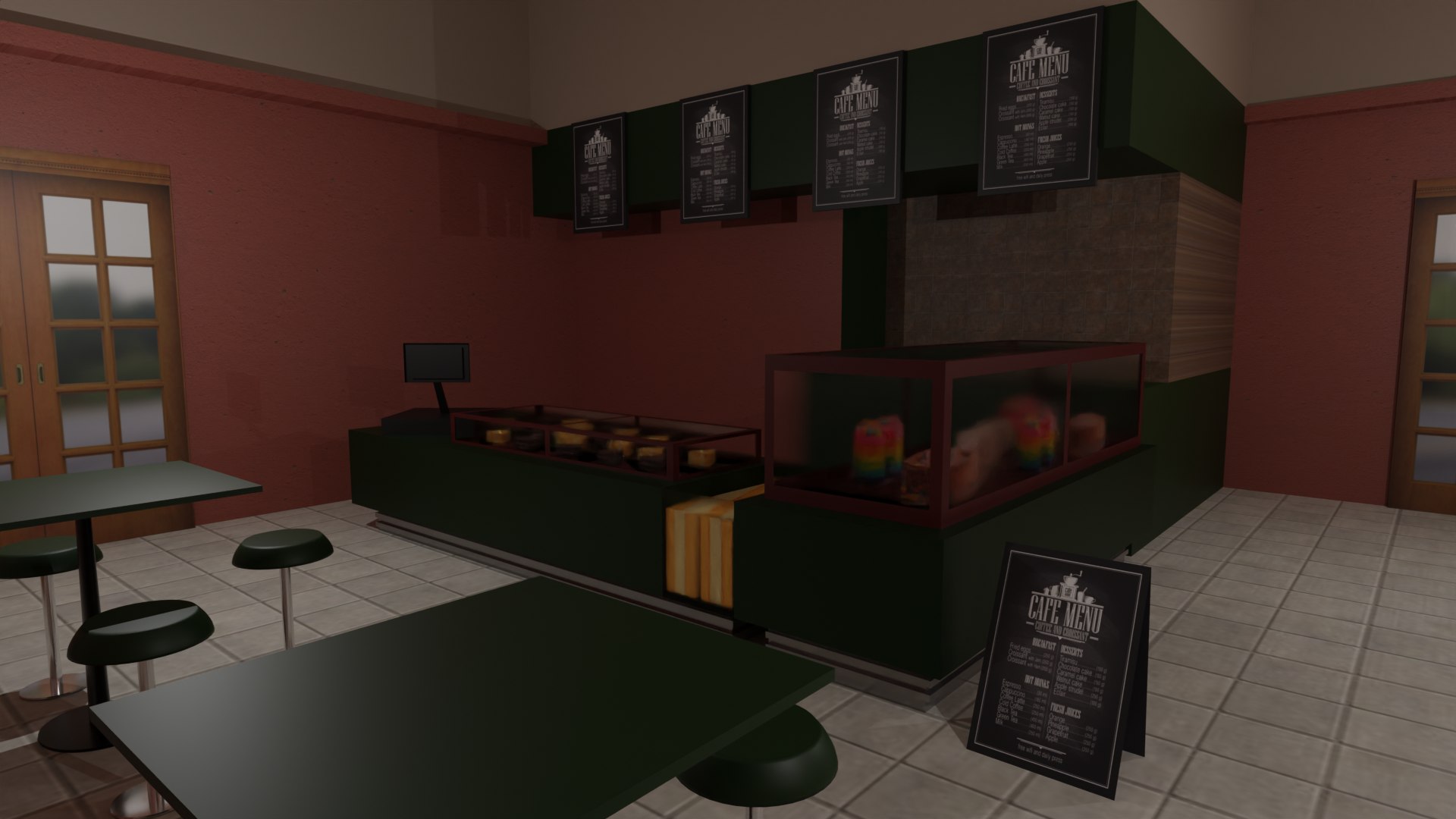 3D Cafe Interior Model - TurboSquid 2132131