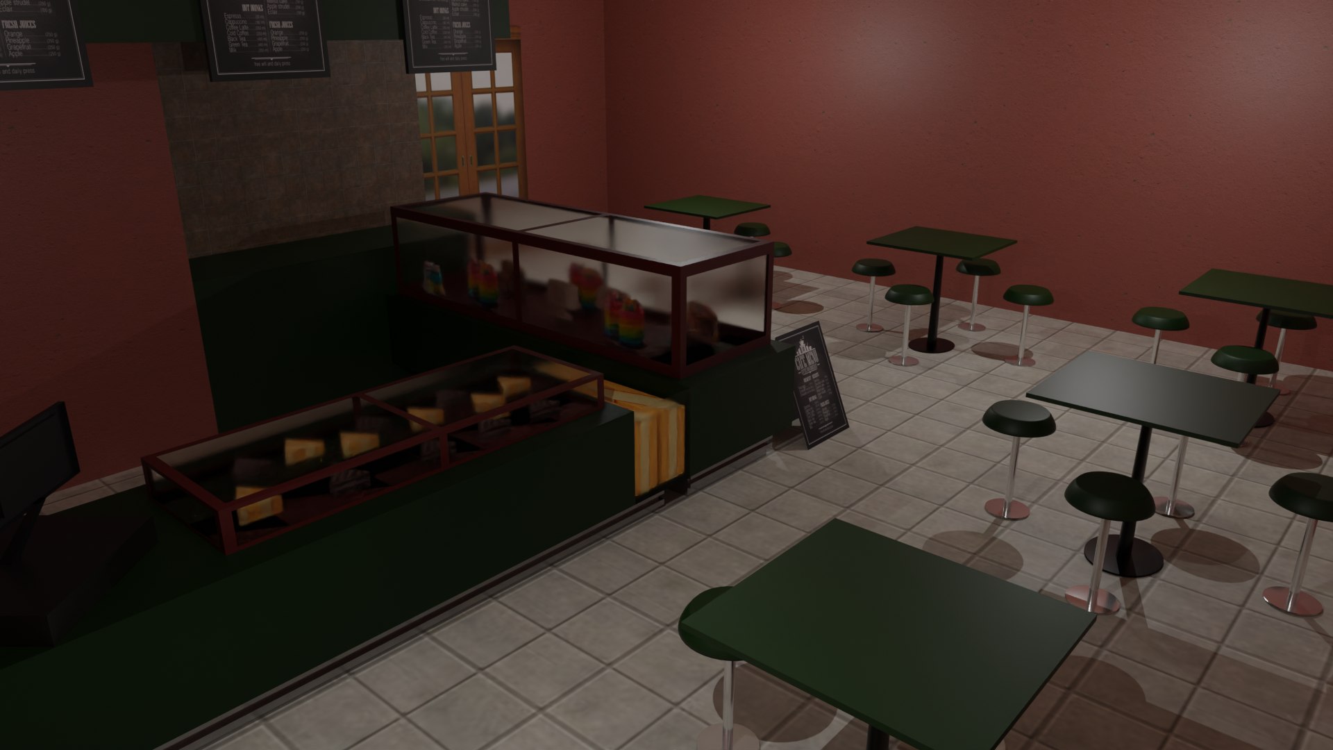 3D Cafe Interior Model - TurboSquid 2132131