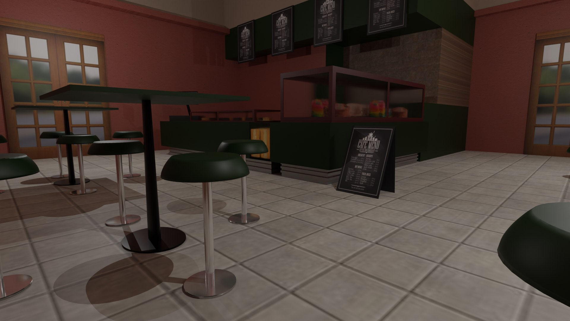 3D Cafe Interior Model - TurboSquid 2132131