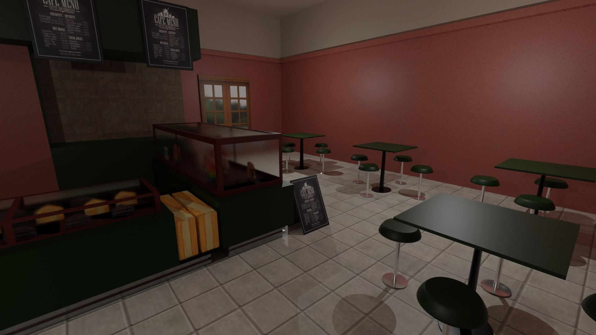 3D Cafe Interior Model - TurboSquid 2132131