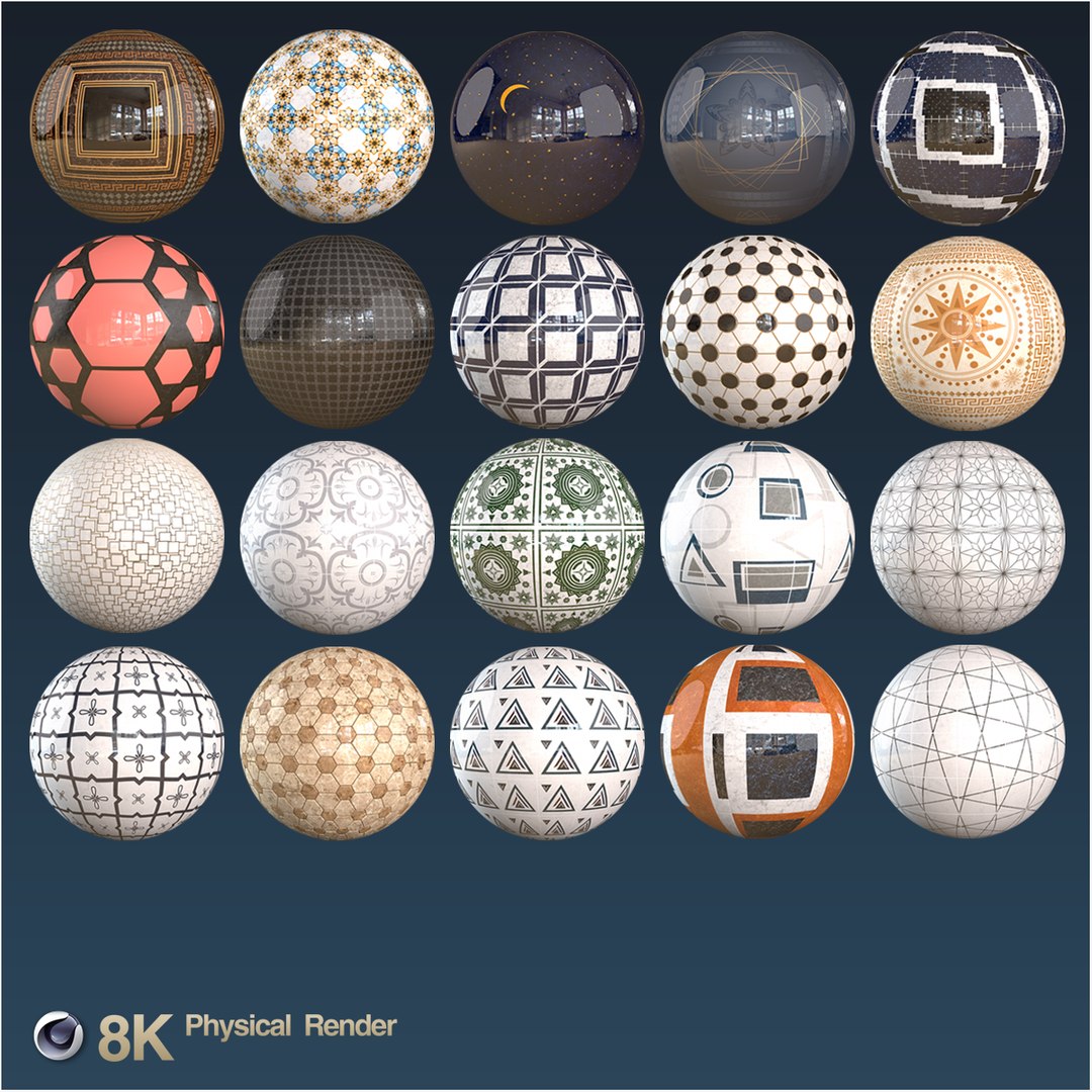 20 Texture PBR 8K Floor Tiles C4D Physical Render model - TurboSquid ...