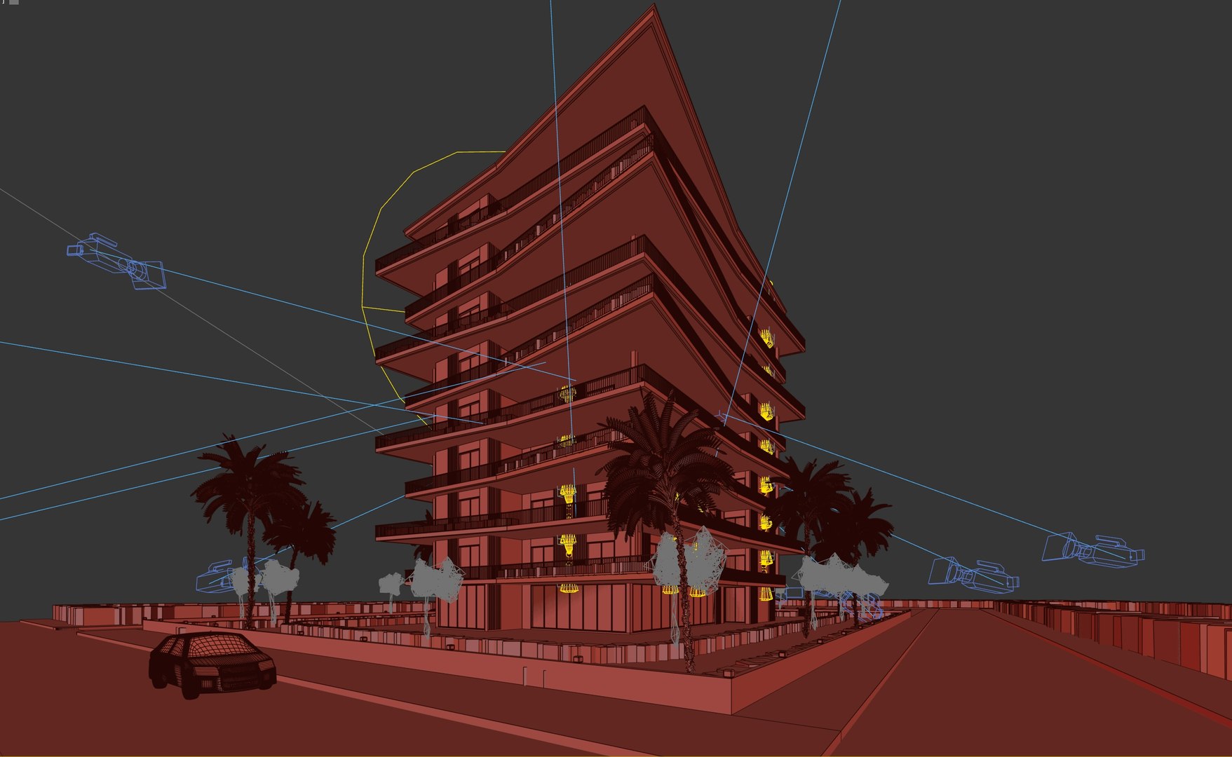 3D Modern Apartment Building Exterior Model - TurboSquid 2526434