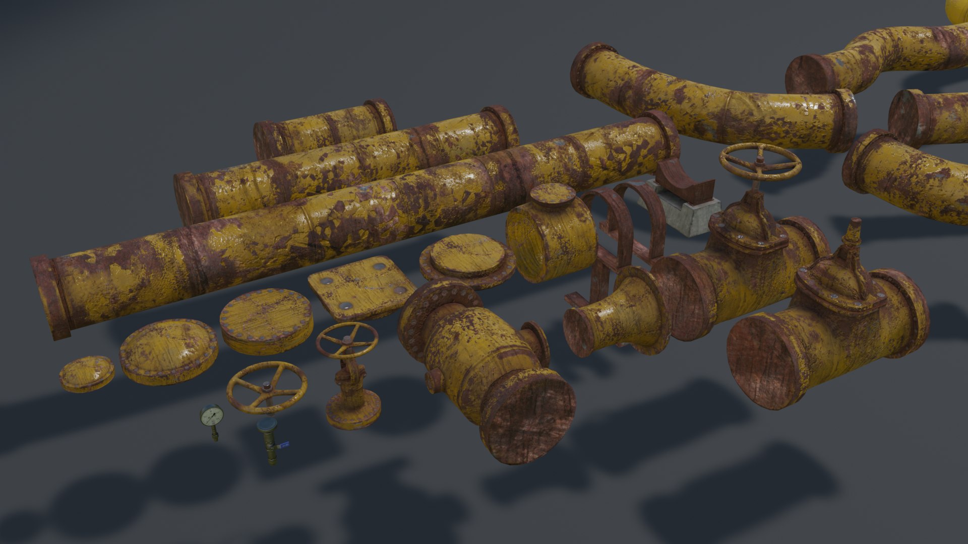 Modular Old Rusted Pipe Pack Low-poly 3D Model 3D - TurboSquid 1782949
