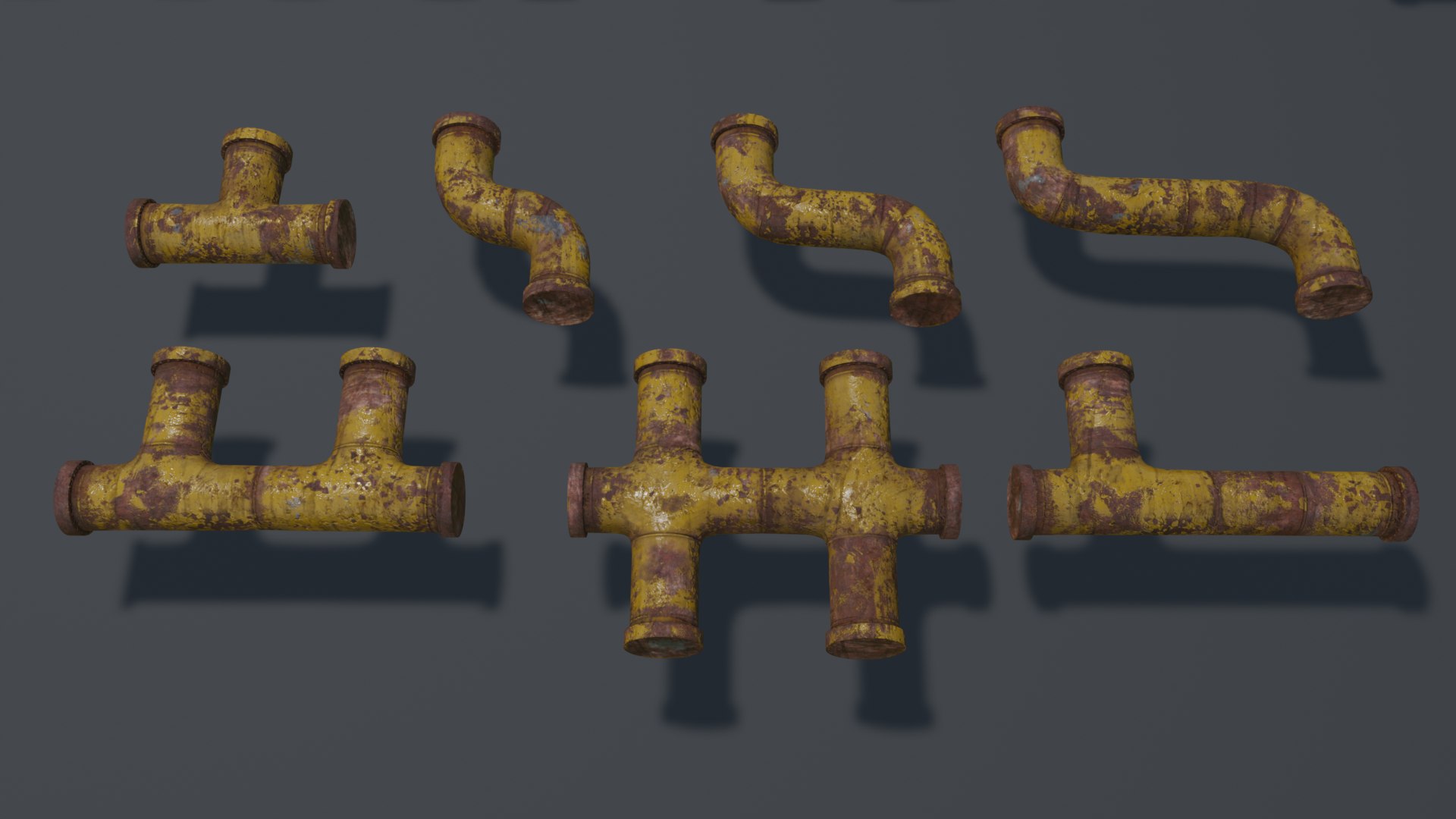 Modular Old Rusted Pipe Pack Low-poly 3D Model 3D - TurboSquid 1782949