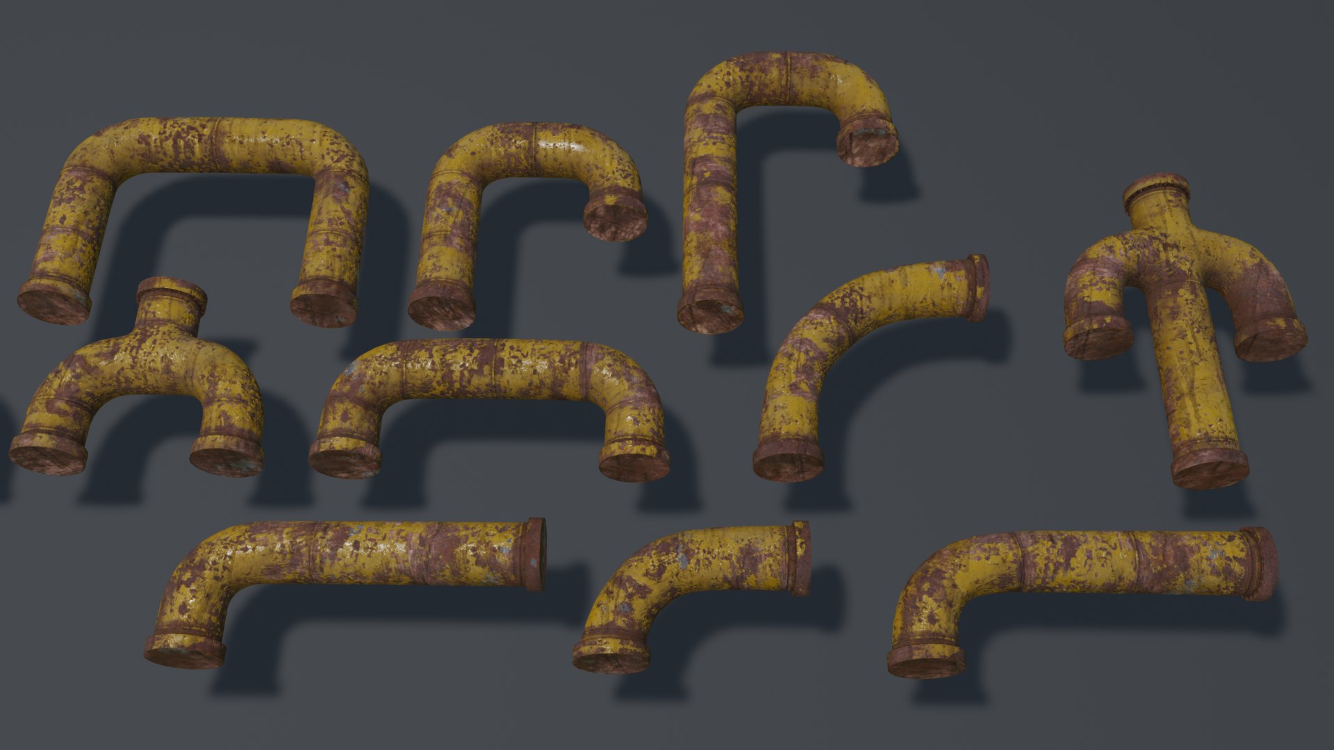 Modular Old Rusted Pipe Pack Low-poly 3D Model 3D - TurboSquid 1782949