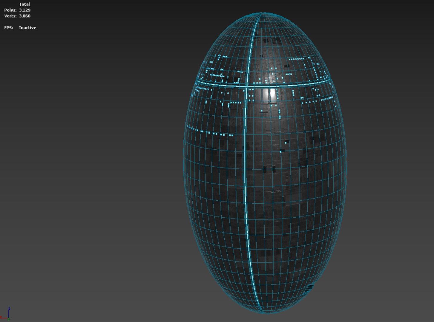 3D Space Station Oval Sphere Spaceship Borg - TurboSquid 1918632