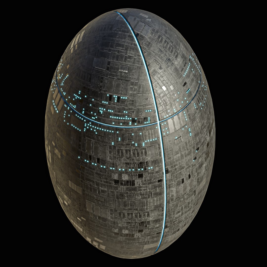 3D Space Station Oval Sphere Spaceship Borg - TurboSquid 1918632