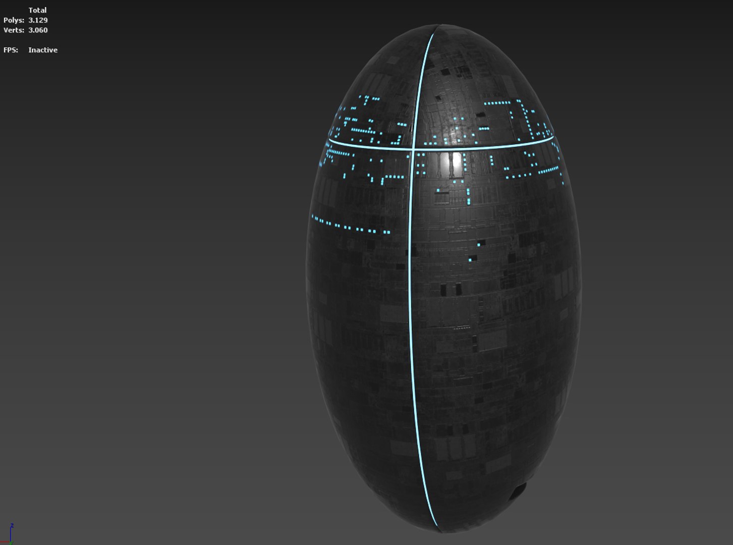 3D Space Station Oval Sphere Spaceship Borg - TurboSquid 1918632