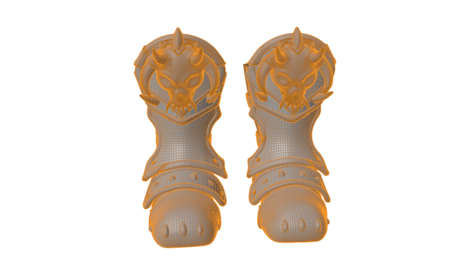 3D Fantasy Demon Skull Boots With Stylized Spikes And Armor Plating ...