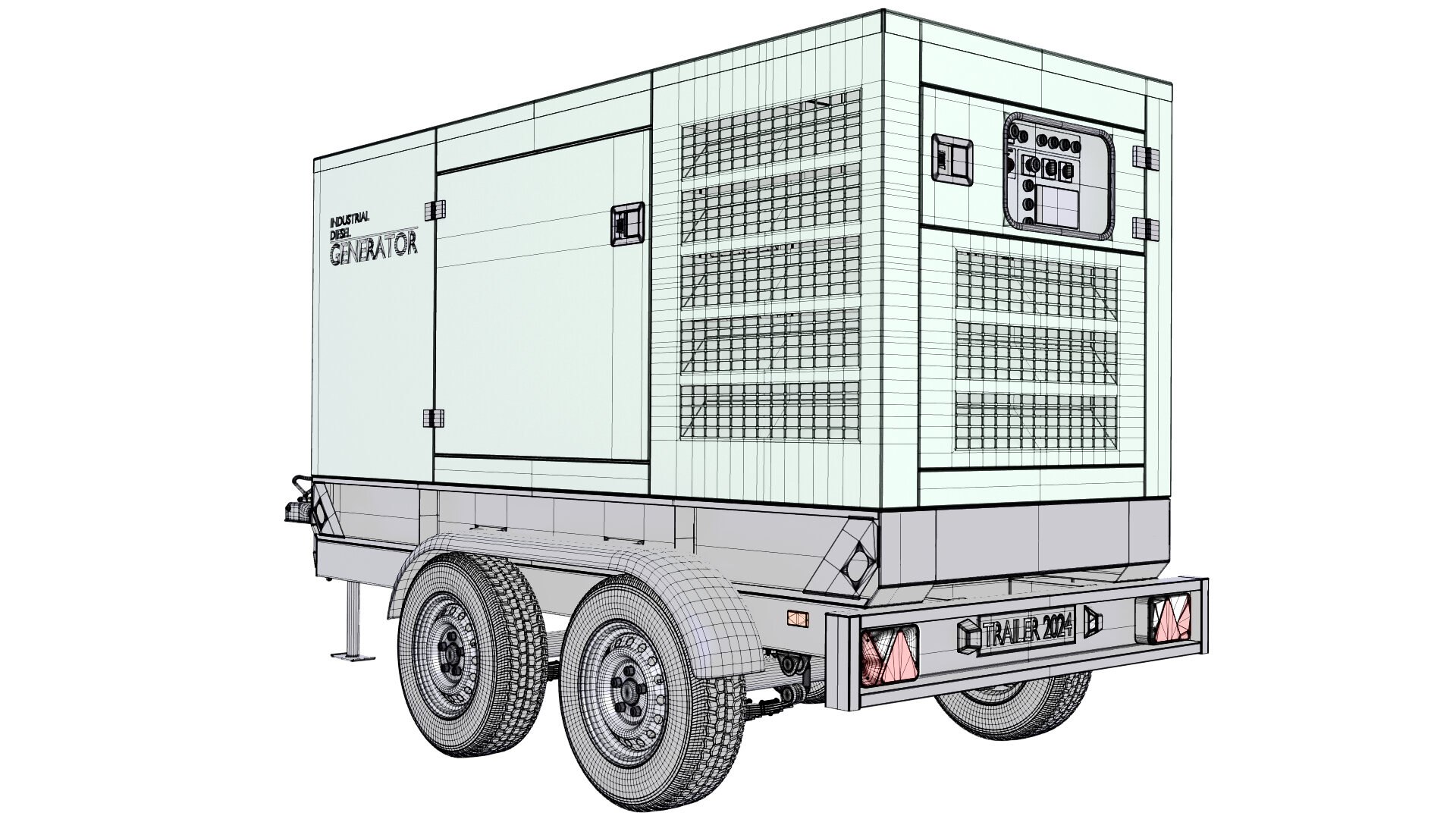 Mobile Diesel Generator Trailer 48 Model - TurboSquid 2257479