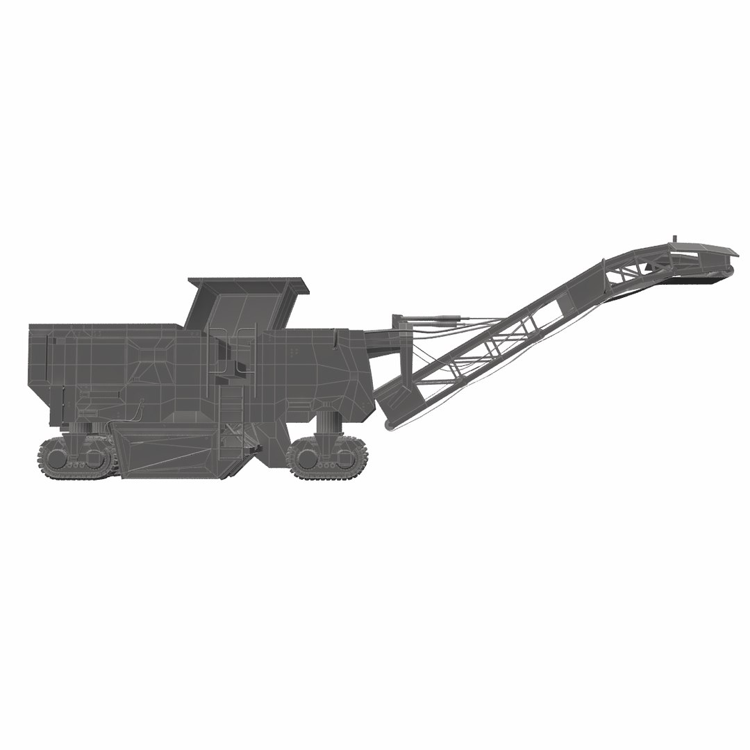 3d Rigged Asphalt Milling Machine Model