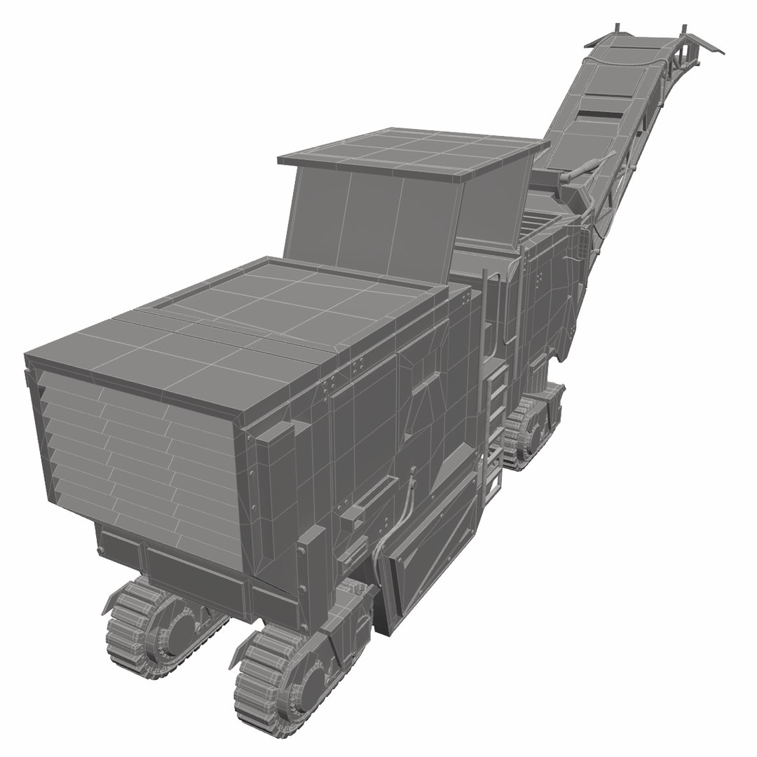 3d Rigged Asphalt Milling Machine Model