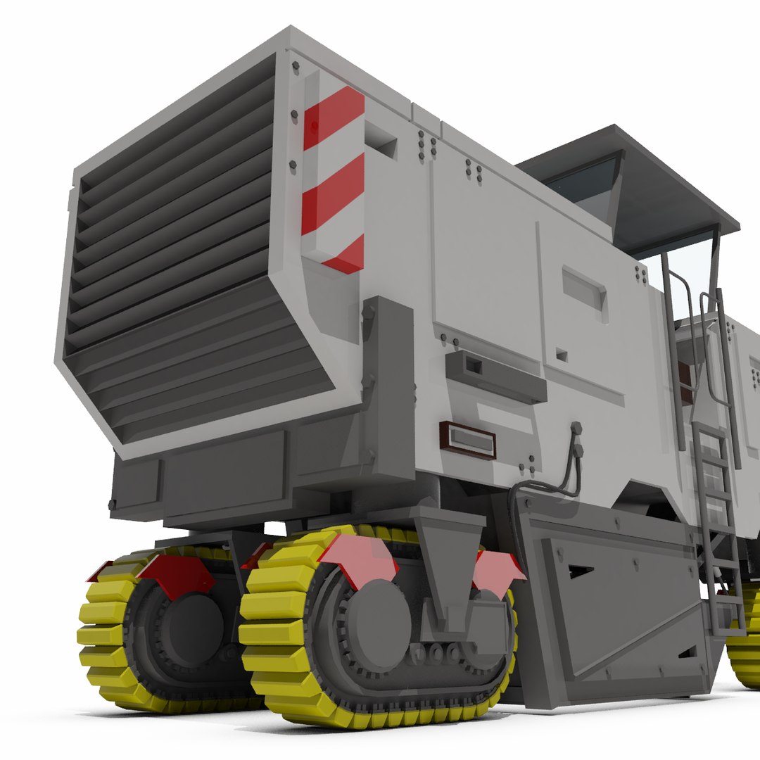 3d Rigged Asphalt Milling Machine Model