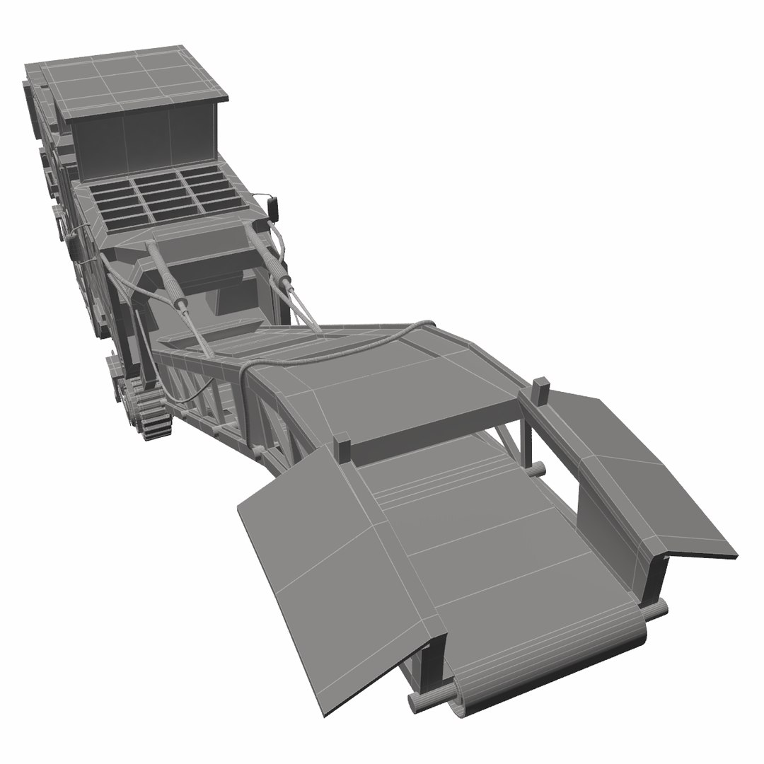 3d Rigged Asphalt Milling Machine Model