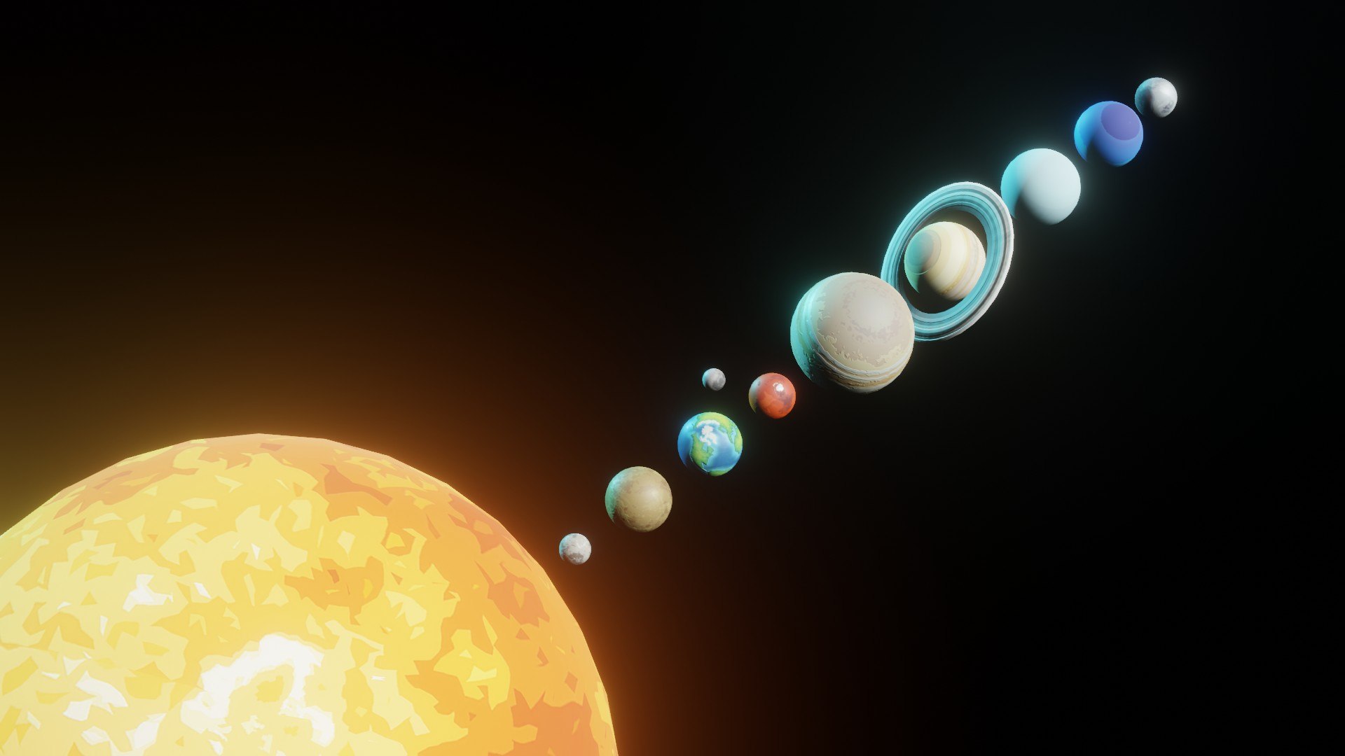 3D Model Stylized Solar System 8k Textures - TurboSquid 2121840