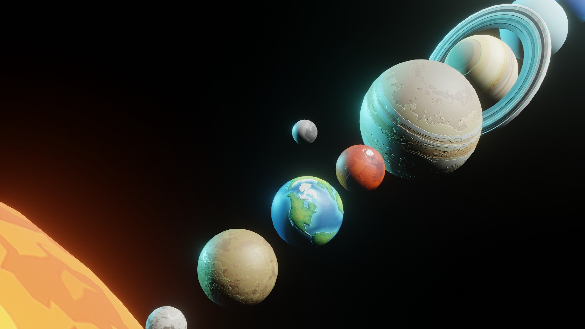3D Model Stylized Solar System 8k Textures - TurboSquid 2121840