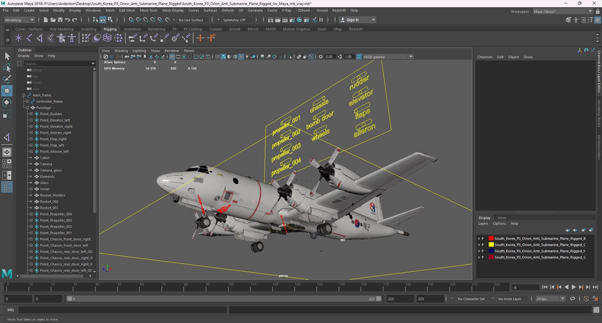 3D Model South Korea Air Force Rigged For Maya Collection - TurboSquid ...