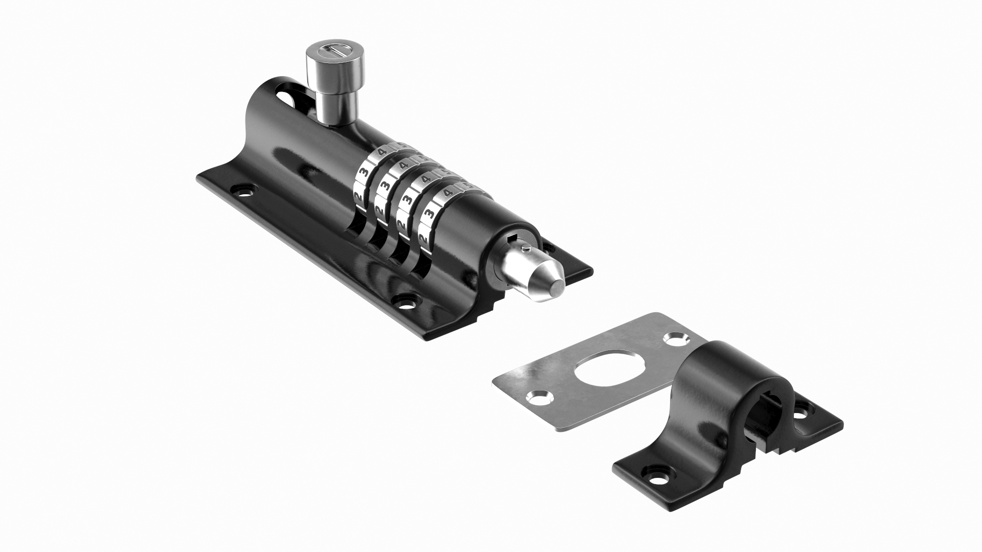 Combi Bolt Door Lock Black 3D - TurboSquid 1783934
