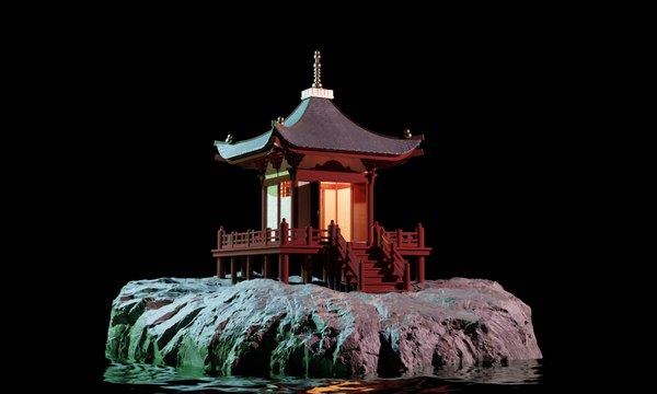 Traditional japanese temple 3D model - TurboSquid 1206031