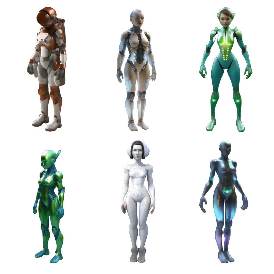3D Sci-Fi Character Collection - Future Warriors And Androids ...