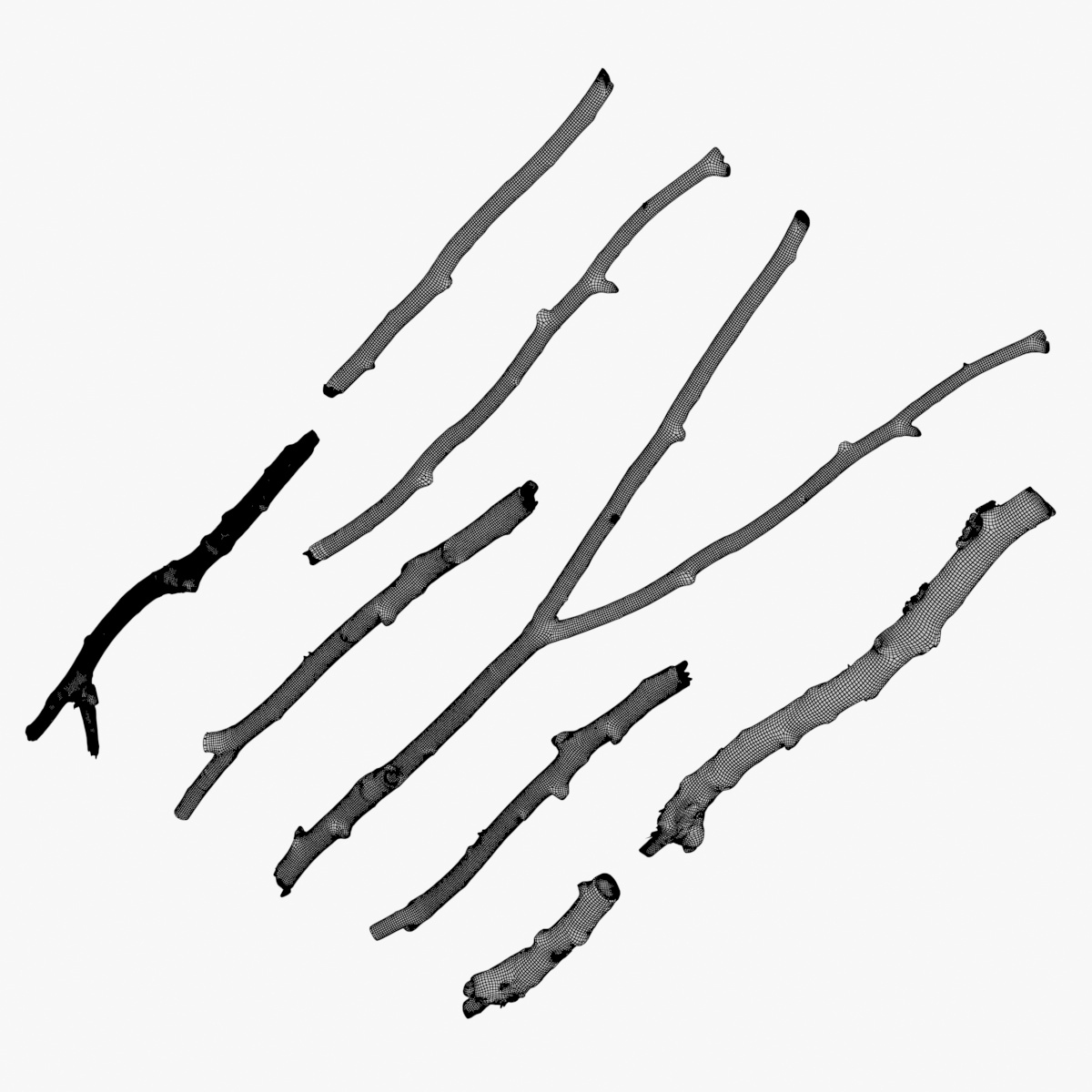 3D realistic branches set 01 - TurboSquid 1220357