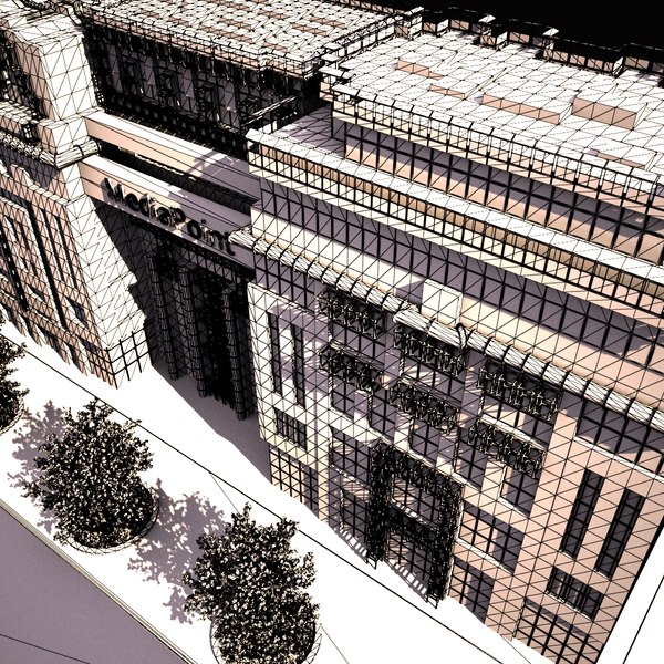 3d modern industrial building model