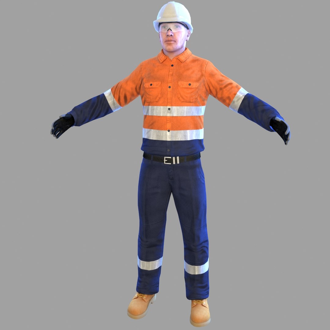 Safety Worker Man 3D - TurboSquid 1482908
