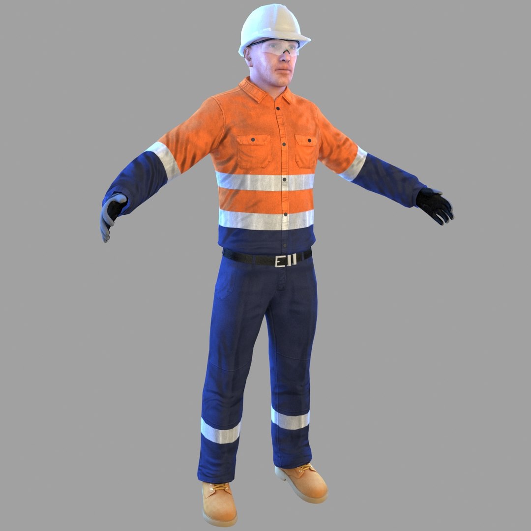 Safety worker man 3D - TurboSquid 1482908