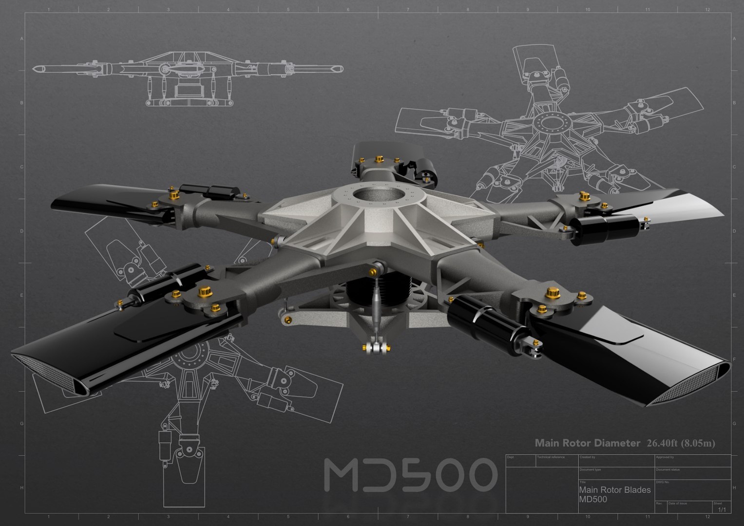 Main Rotor 3D Model - TurboSquid 1770273