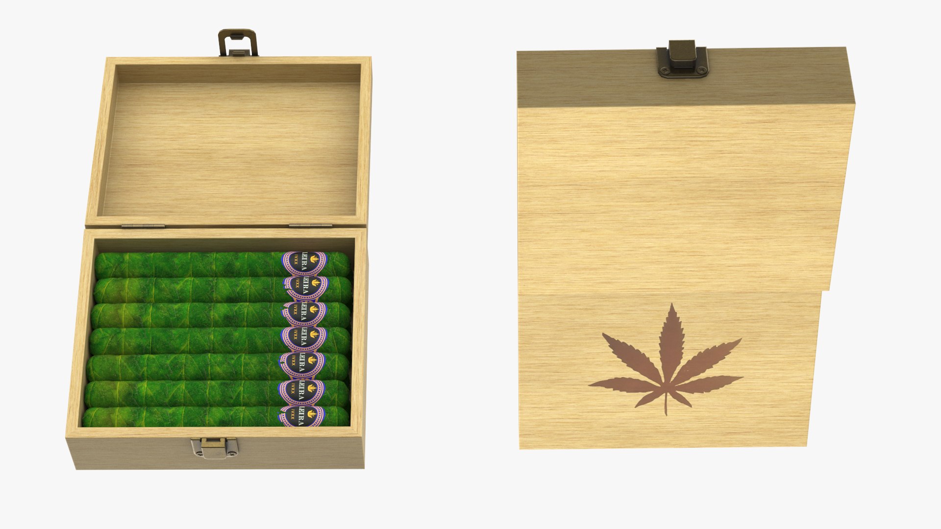 Box Of Leira Long Cannabis Cigars Open 3D Model - TurboSquid 2314047