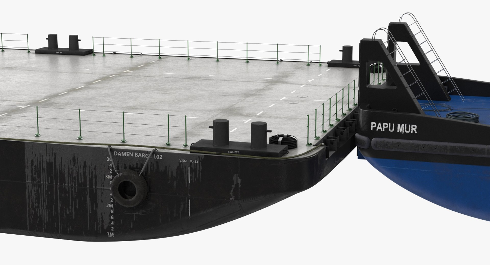 Push boat ship pontoon 3D model - TurboSquid 1311281