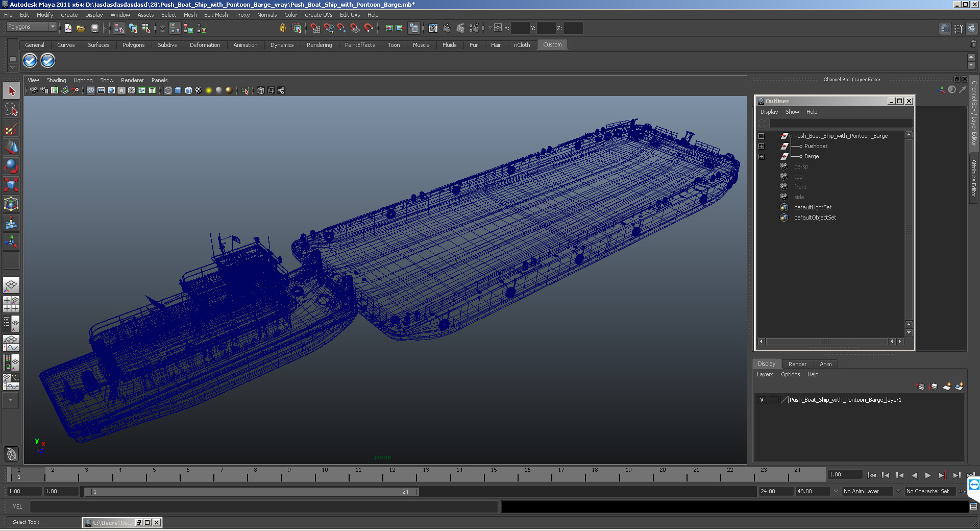Push boat ship pontoon 3D model - TurboSquid 1311281