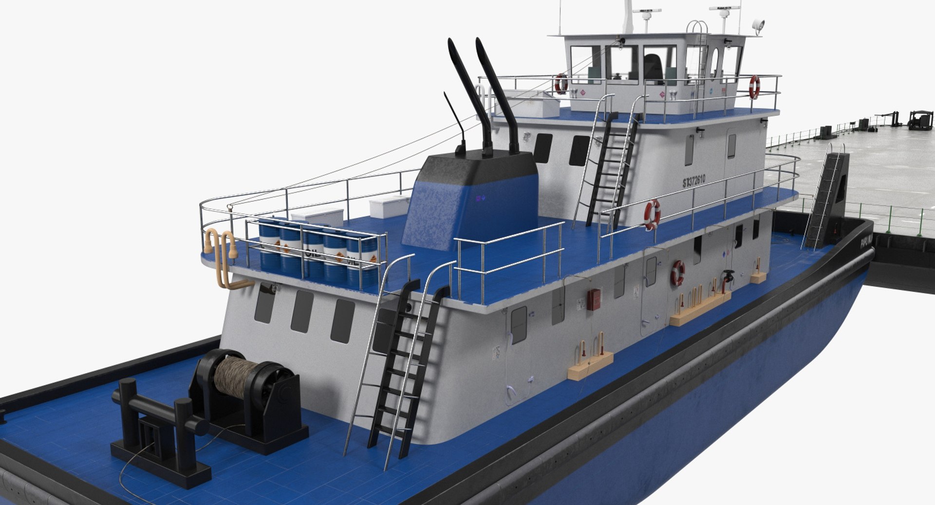 Push boat ship pontoon 3D model - TurboSquid 1311281