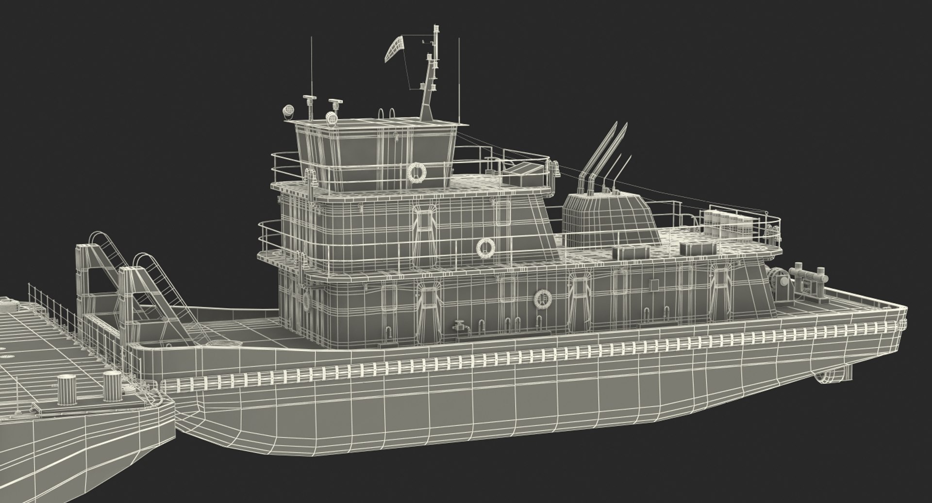 Push Boat Ship Pontoon 3D Model - TurboSquid 1311281