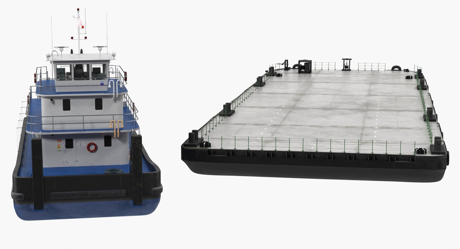 Push boat ship pontoon 3D model - TurboSquid 1311281