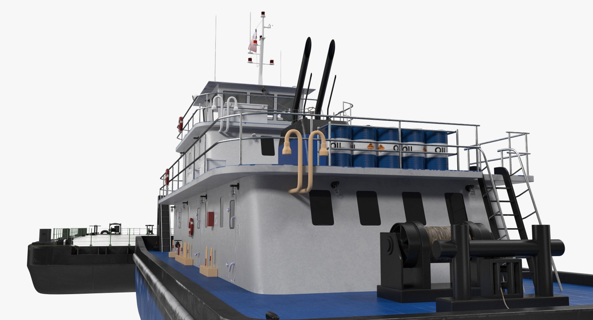 Push boat ship pontoon 3D model - TurboSquid 1311281