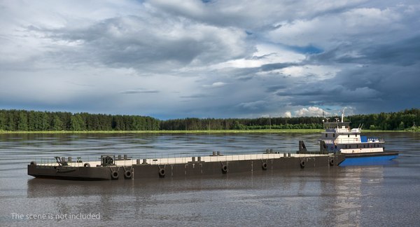 Push boat ship pontoon 3D model - TurboSquid 1311281