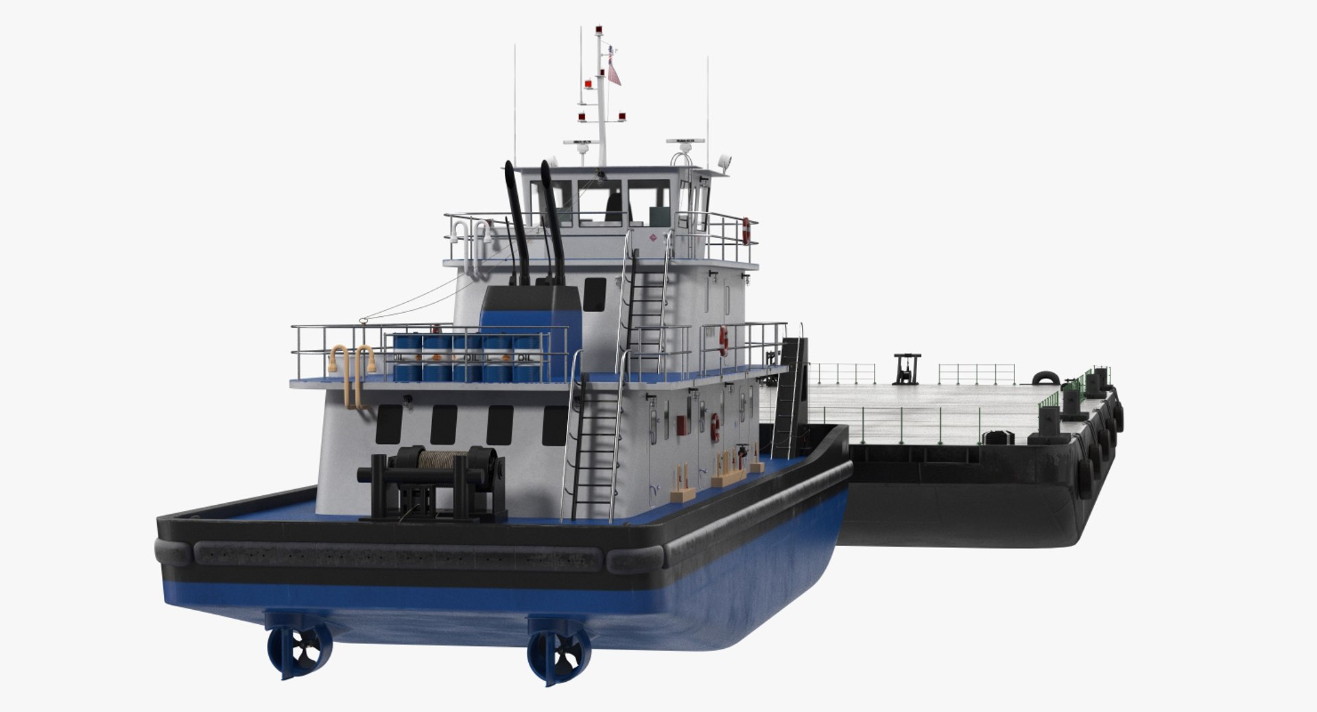 Push boat ship pontoon 3D model - TurboSquid 1311281