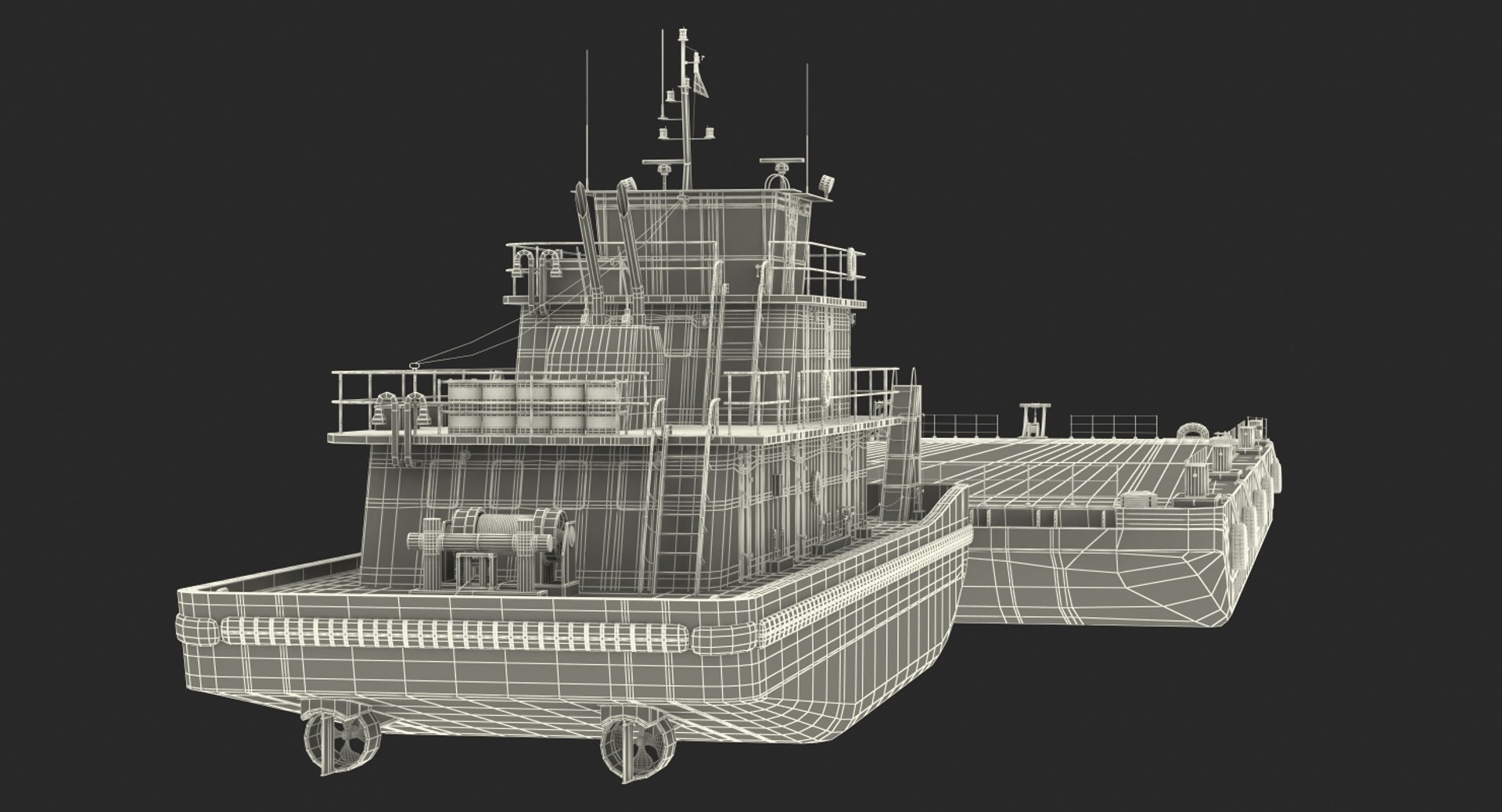 Push Boat Ship Pontoon 3D Model - TurboSquid 1311281